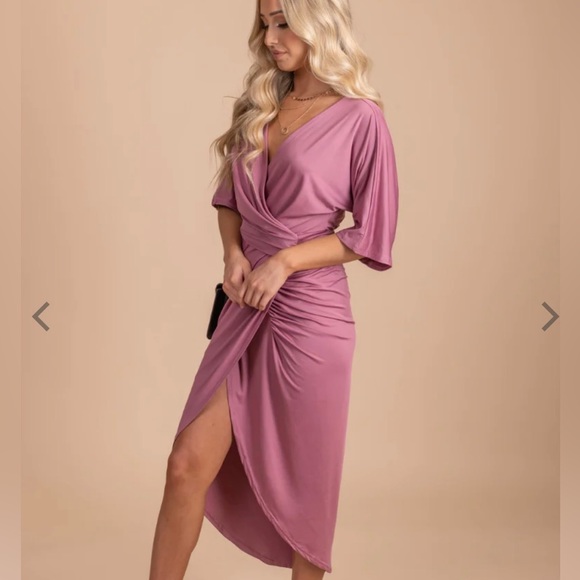 Dresses | Bella Ella Now Or Never Faux Wrap Dress Purple | Poshmark